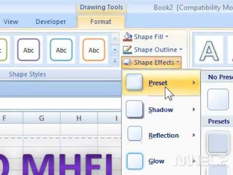 How to remove a shape effect from WordArt in a spreadsheet