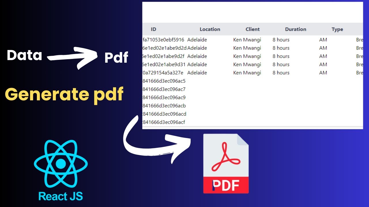 How To Export Database Data to PDF in React with Tailwind CSS | Step-by-Step Guide