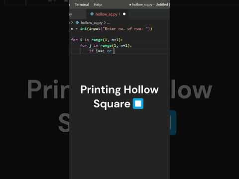 How to Print a Hollow Square in Python #shorts #short #coding