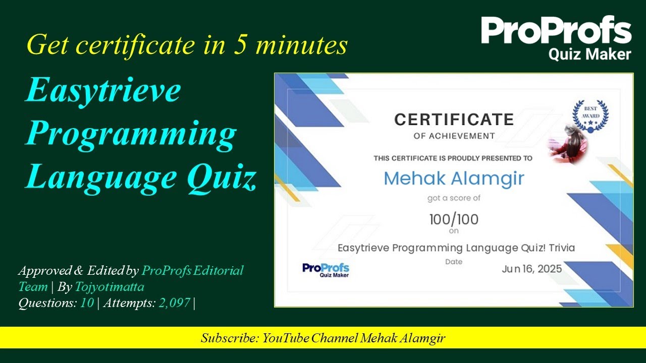 @proprofs  programming language quiz | programming language free online courses with certificate