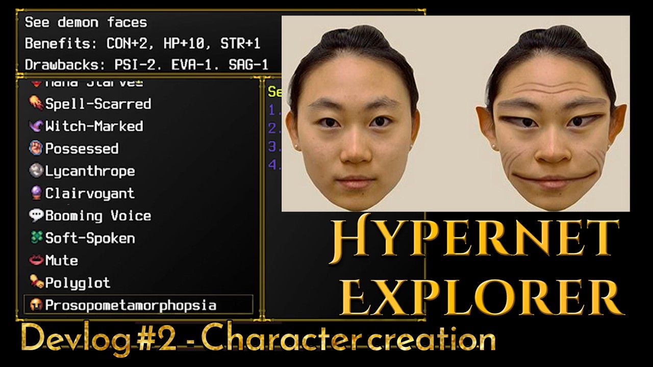 Hypernet Explorer devlog #2 - Character creation