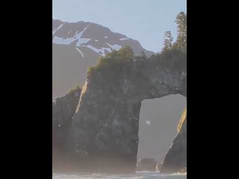 Beautiful natural arch in Glacier Bay National Park, Alaska