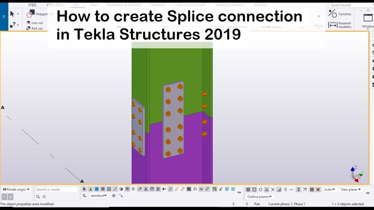 How to create Splice connection in Tekla Structures 2019