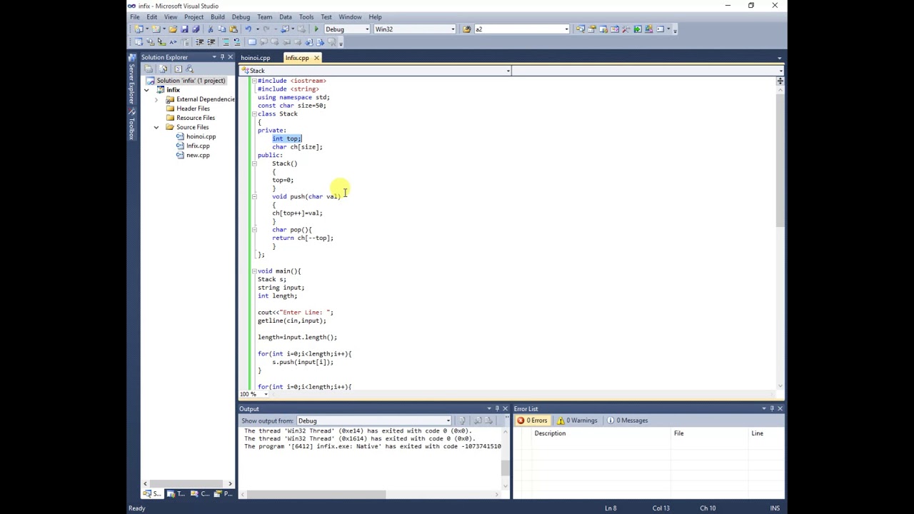 Data structures:Reverse a string Using stack