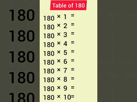 Table of 180 #shorts #education #subscribe#maths