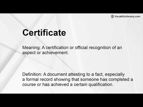 Certificate Meaning