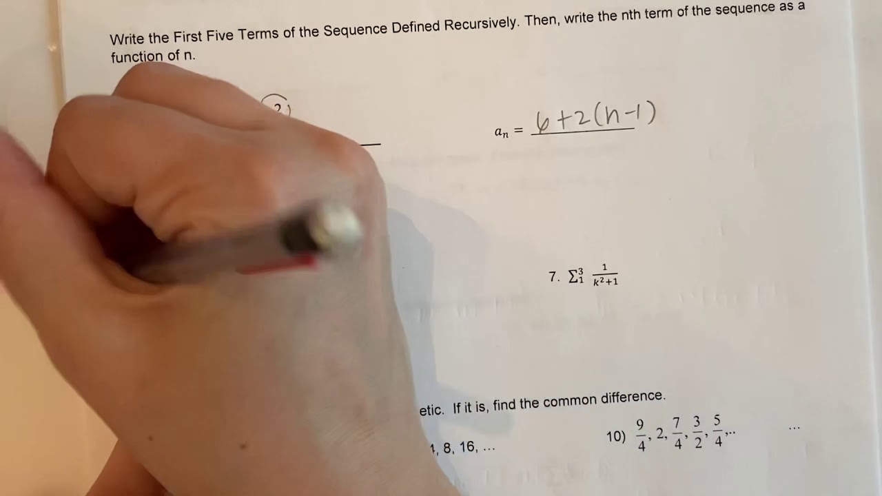 Arithmetic Sequence Practice (OL)