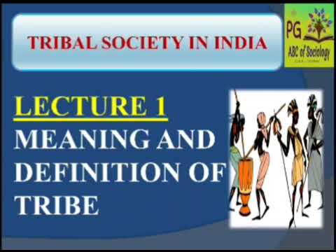 Lecture 1: Meaning and definition of tribe