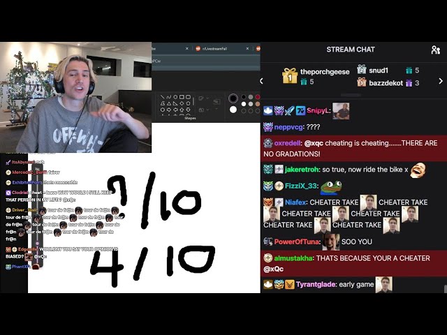 xQc says cheating on someone is a "4/10" on a scale of doing "bad ...