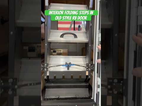 Interior fold steps conversion on old motorhome bugout RV build. #camperbuild #diycamper #rvmakeover