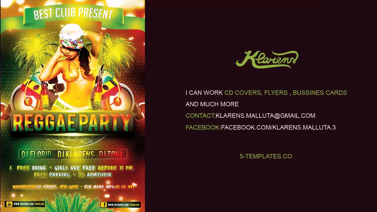 Reggae Party Flyer FREE PSD Template