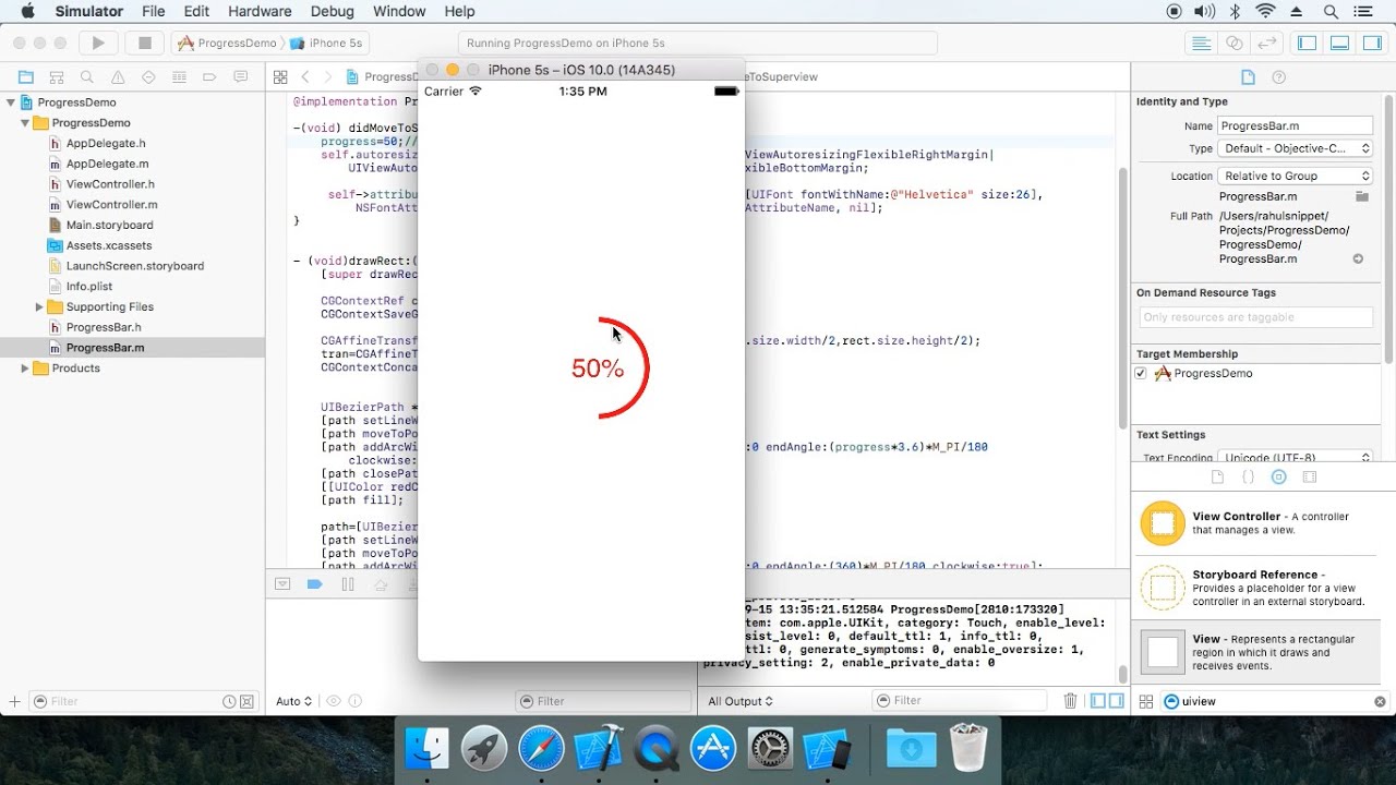 IOS Circular Progressbar using Objective C (cocoa framework)