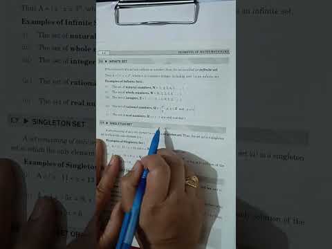 Class 11 Ch.Sets definition of Infinite set ,Singleton set,Empty set with examples