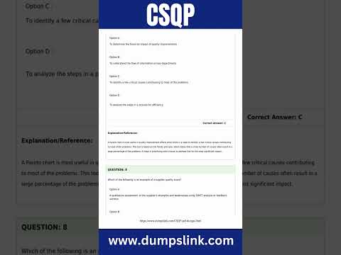 Certified Supplier Quality Professional Exam Questions and Answers | CSQP PDF Questions
