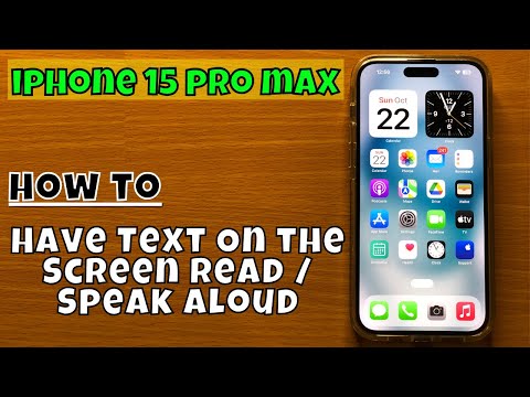 How to Have Text On the Screen Read / Speak Aloud iPhone 15 Pro Max