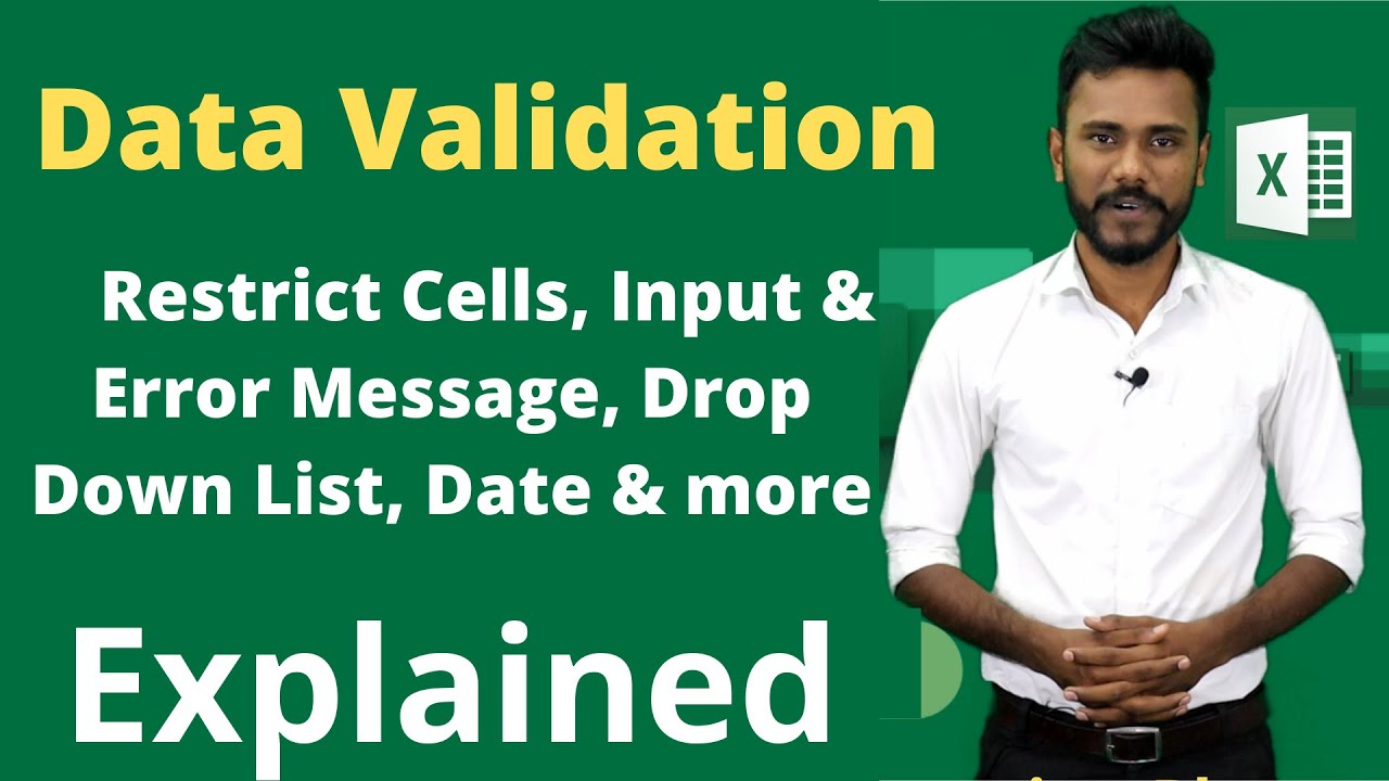 MS Excel - Data Validation    Restrict Cells, Input & Error Message, Drop Down List, Date & more
