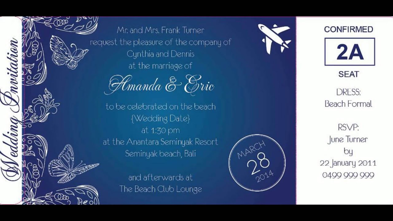 Travel Themed Wedding Invitations