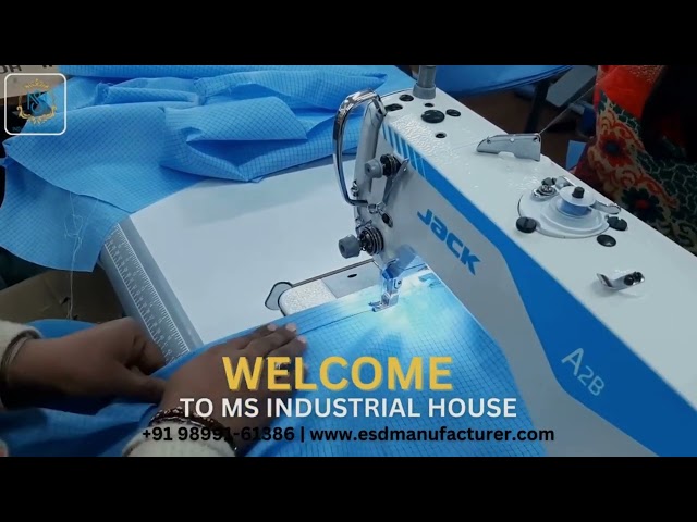 Antistatic Cleanroom Product - ESD Apron, Polyester Blue For Electronic ...