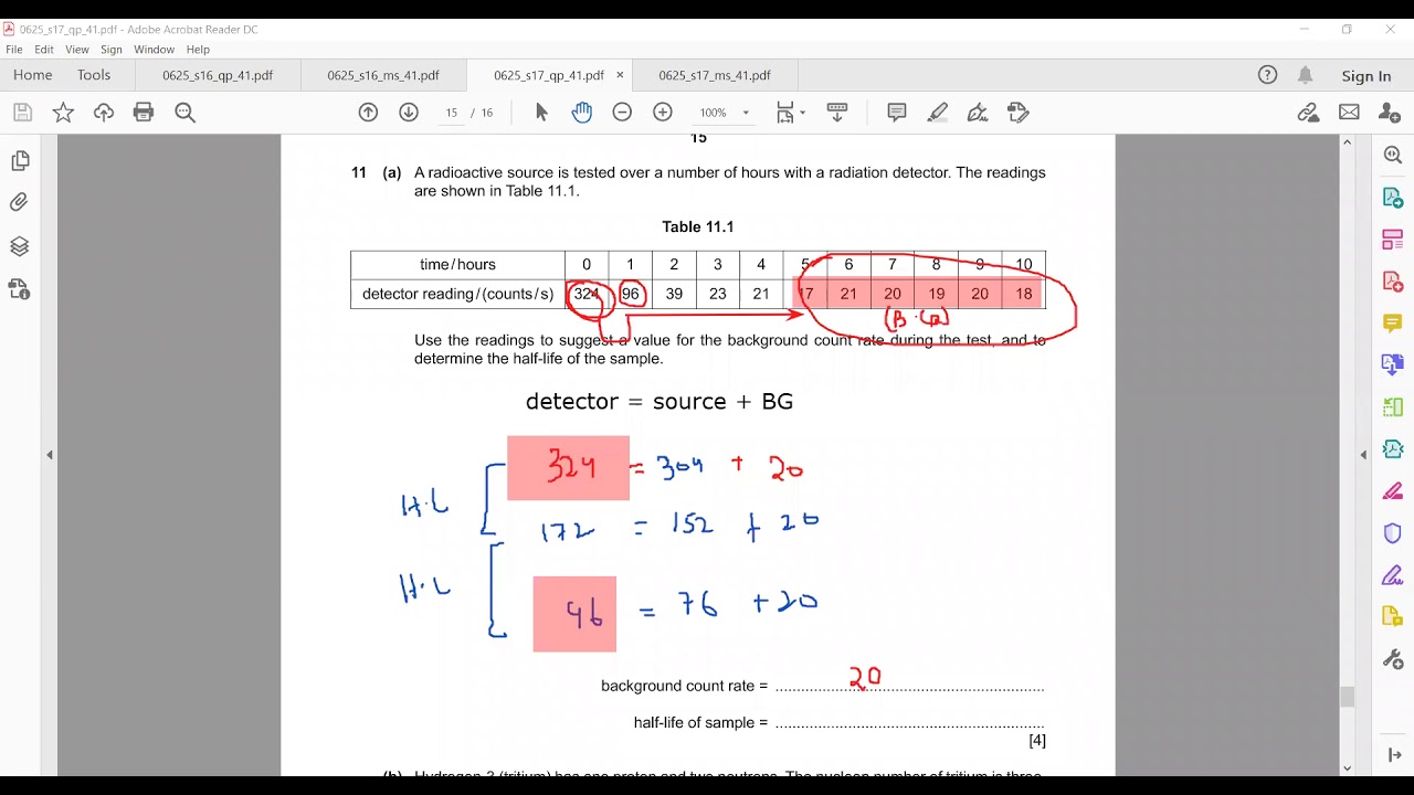 Atomic physics questions from past papers Cambridge IGCSE Physics lesson 50 part b