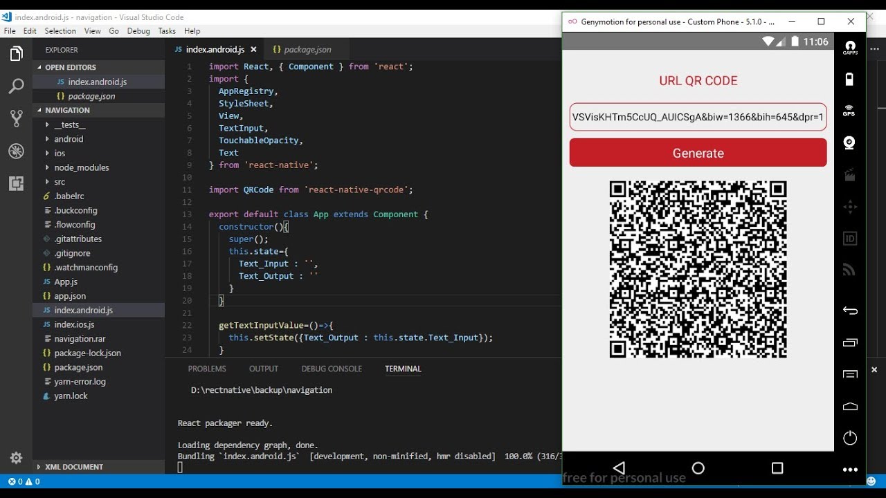 React Native - How to make  Generate QR Code with easy