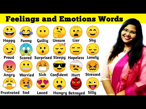 Feelings and Emotions Words| Useful Vocabulary for Children| Emojis|Learn English
