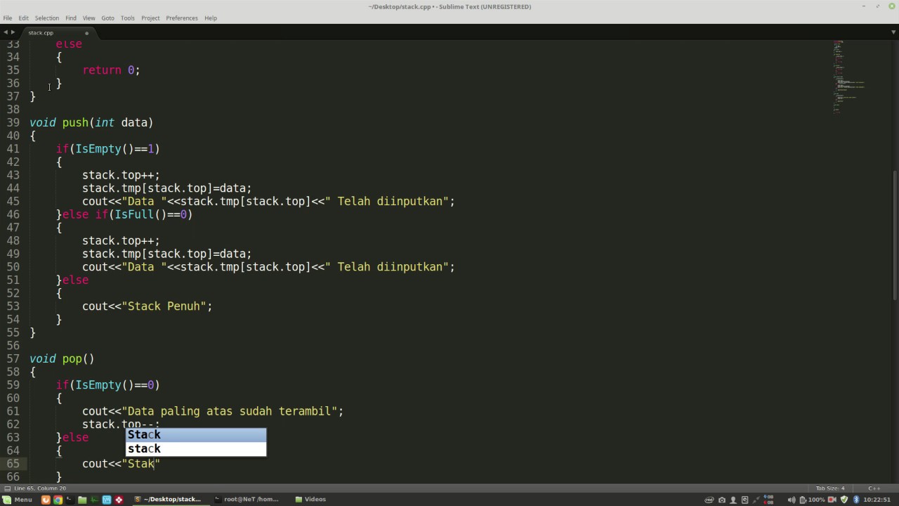 Contoh Program Stack