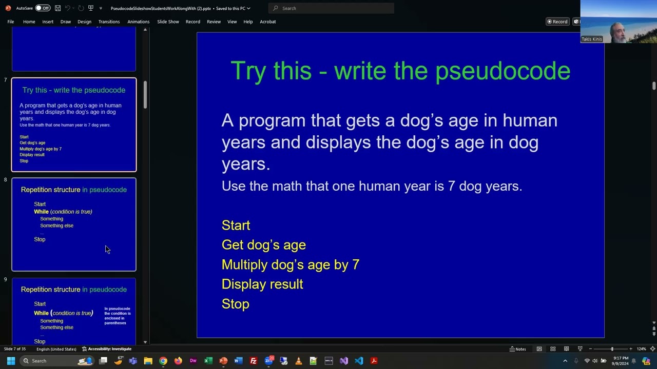 Programming in Python - Unit X Part 1 - Problem Solving, pseudocode, flow chart shapes - Fall 2024