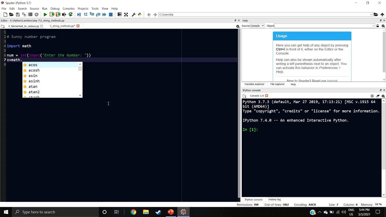 Sunny No. program in Python