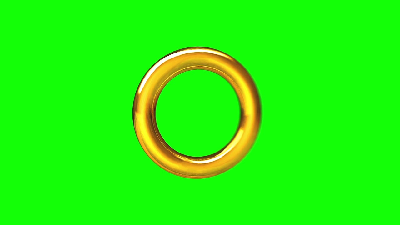 Sonic Ring Rotation Green Screen