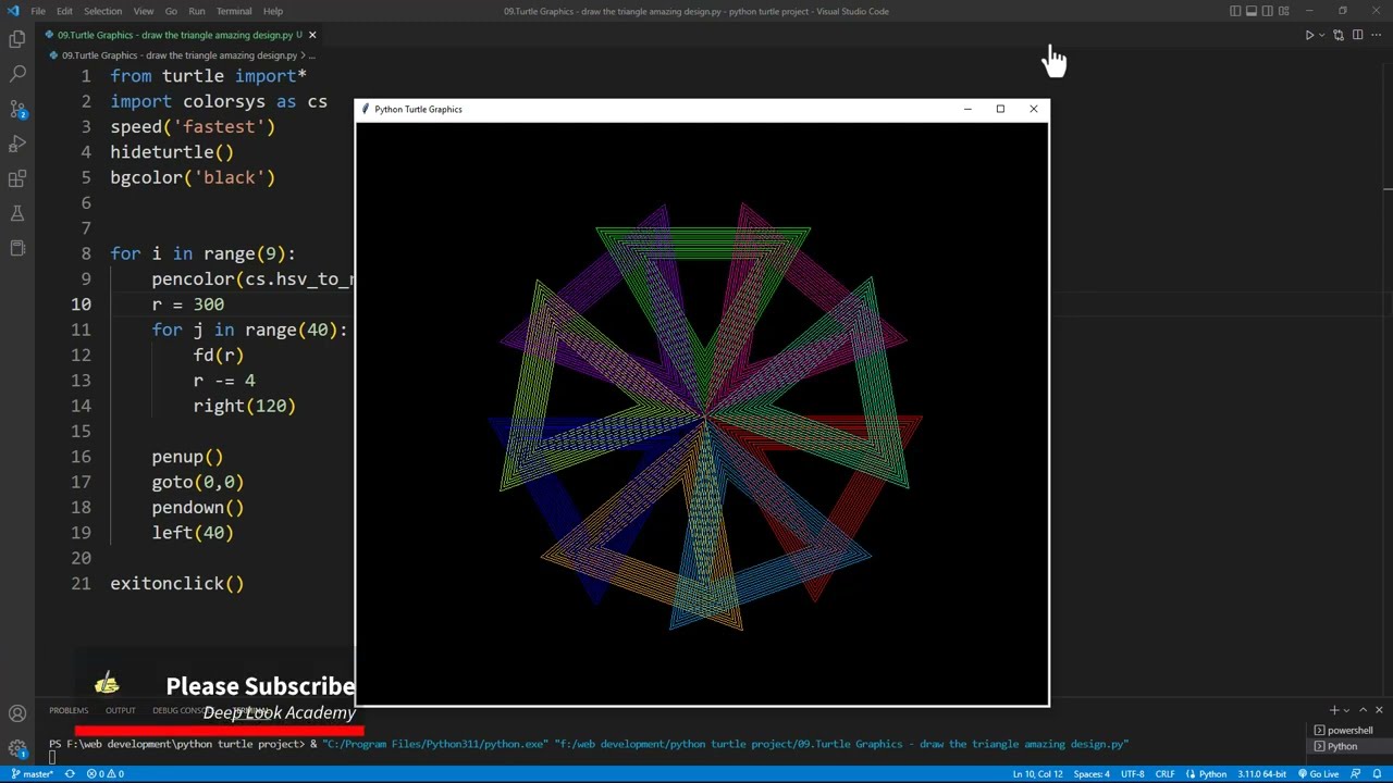 09. Turtle Graphics - Draw the Amazing Design Using The Triangle