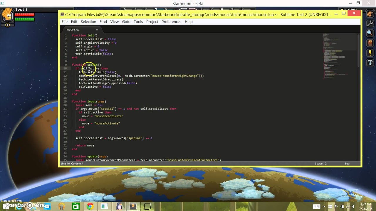 Starbound Modding 101: Basic Lua