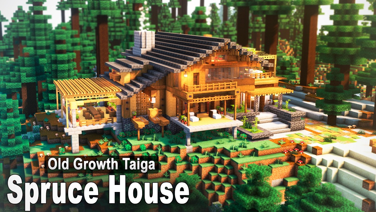 Minecraft: How to build a Spruce House | Easy Tutorial - Minecraft Builders
