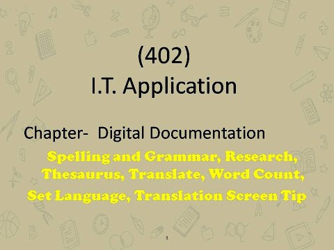 Spelling and Grammar, Research, Thesaurus, Translate,