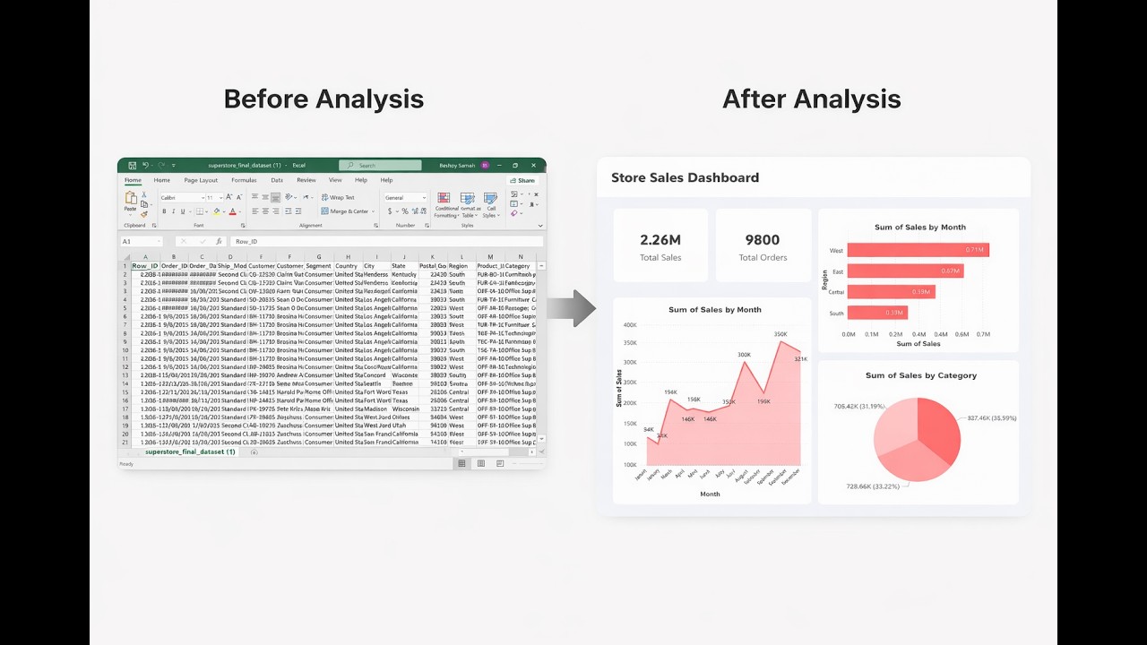 Sales Data Analysis Project in Excel | Full Beginner to Dashboard Prep