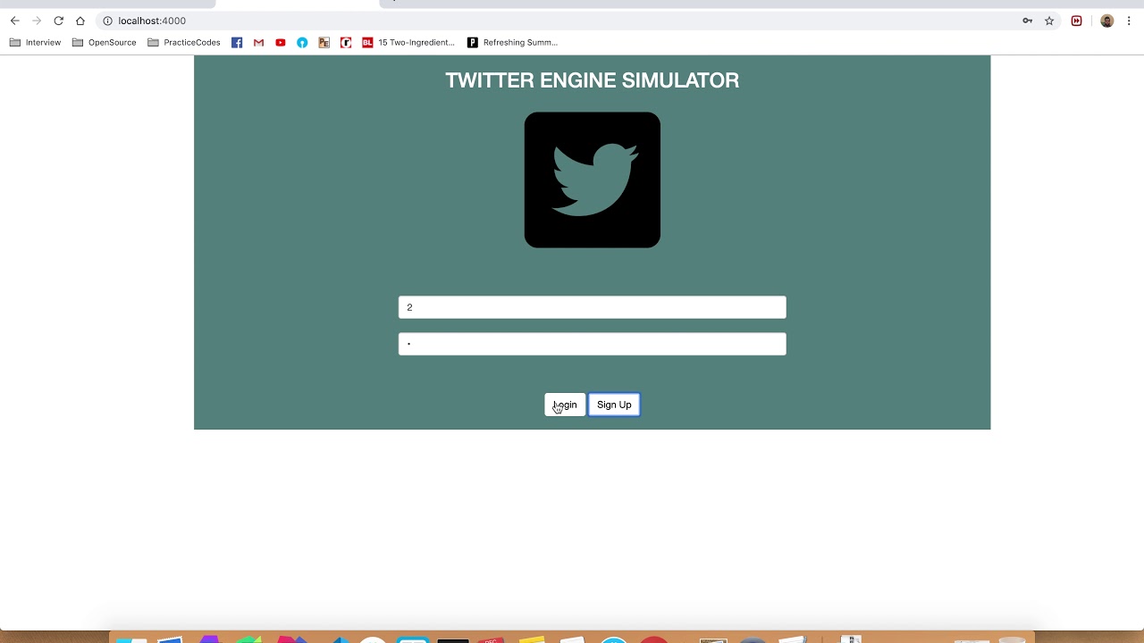 DOS Twitter Engine Simulator