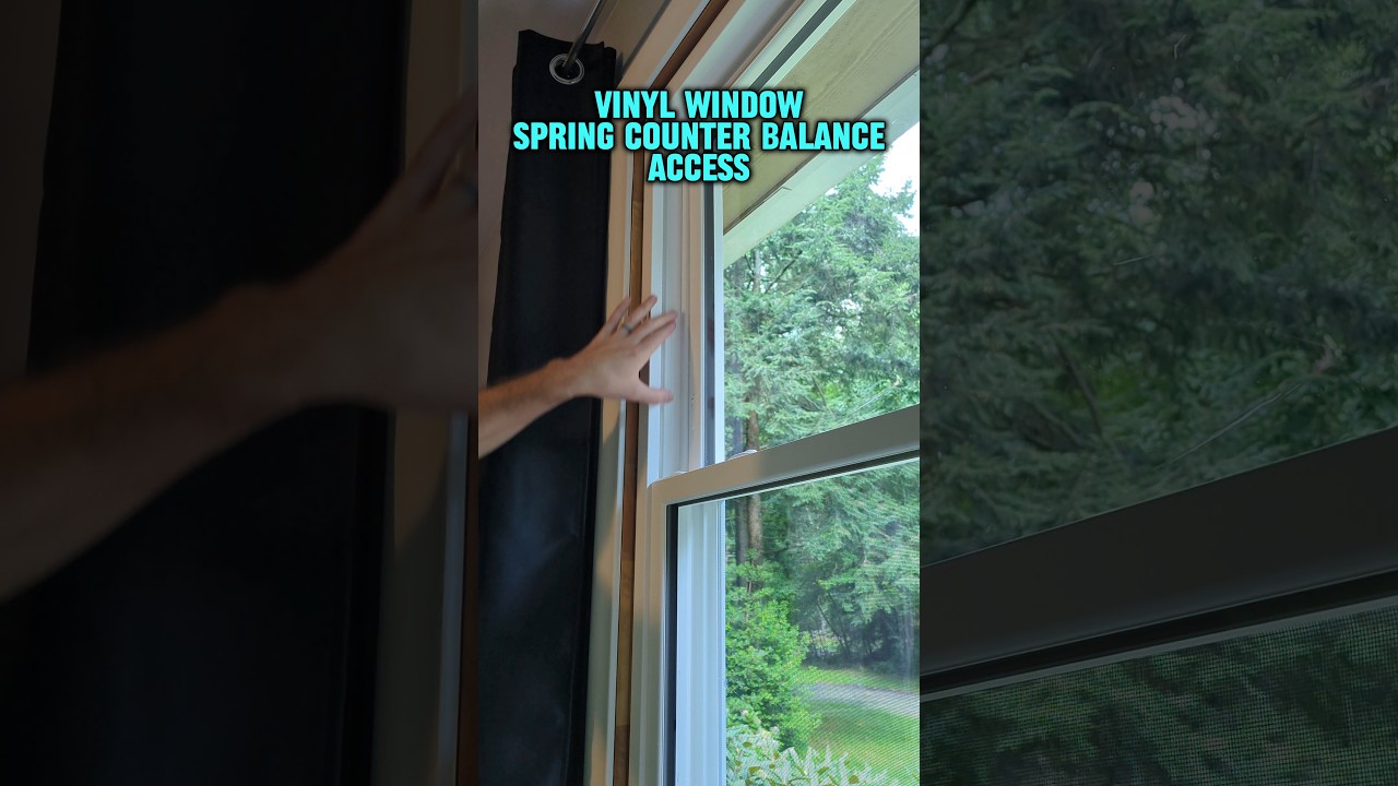 How to access spring counter balance on a vinyl window - #diy #windows #shorts