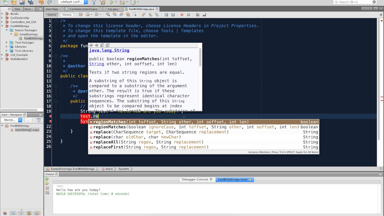Java Programming - String Functions - replace()
