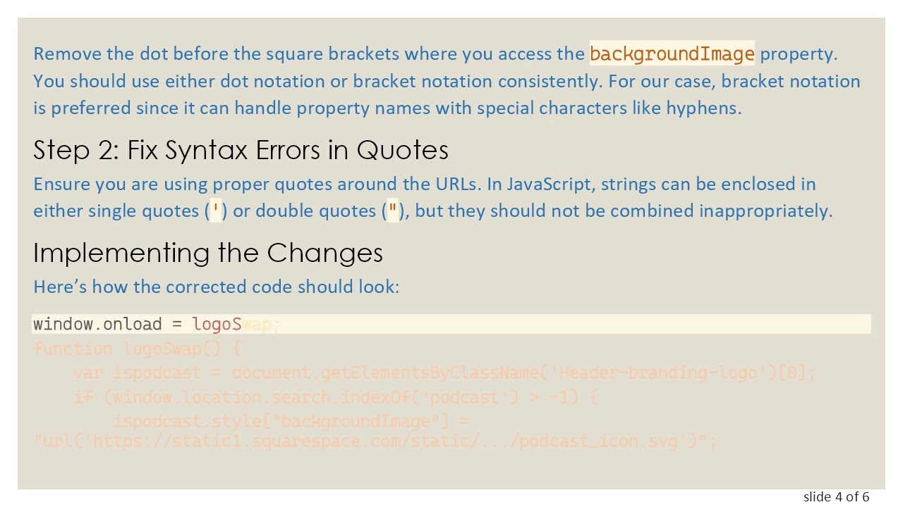 Solving the Dynamic CSS JavaScript Function Error