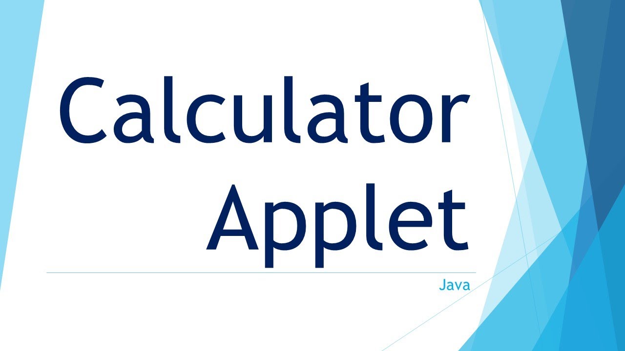 Java Applet Demo - Calculator Applet
