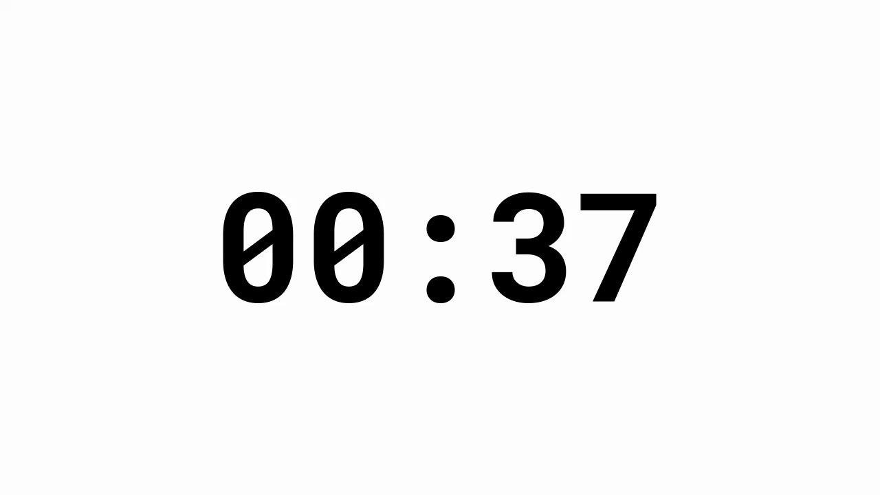 37 Second Countdown Timer -  White Background