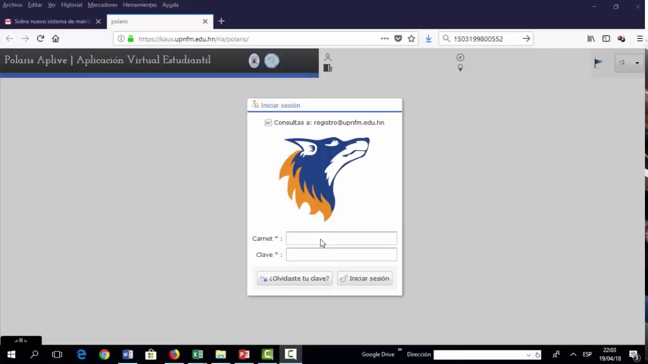 UPNFM: Tutorial Matricula APLIVE