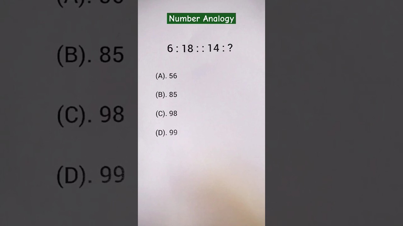 Number Analogy Important Question #maths #shortsfeed #shorts