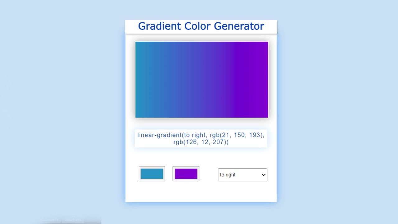 Gradient Color Generator using JavaScript & CSS