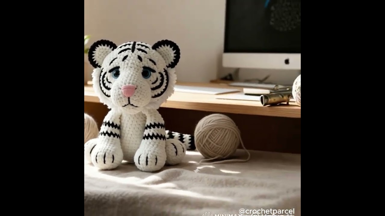 Low-Sew Crochet Tiger Pattern 🐯 | Easy Amigurumi Plush Tutorial | White Tiger PDF Download