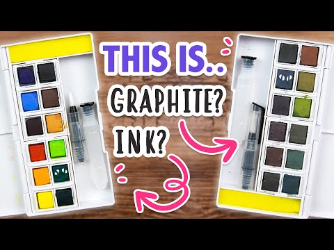 STRANGE WATERCOLORS with INK and GRAPHITE?? - Testing new Art Supplies