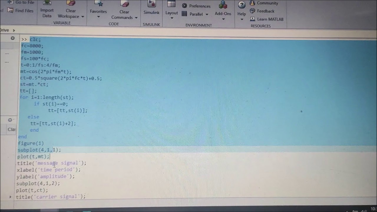 Lab 8 : Pulse Amplitude Modulation Modulated Signal And Demodulated Signal With Run Coding Matlab
