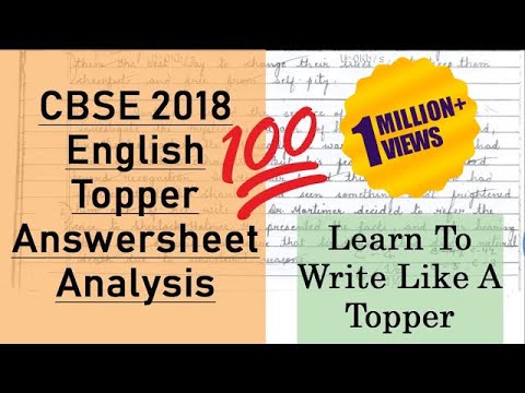 CBSE 2018 ENGLISH TOPPER ANSWER SHEET, Lessons from Topper - English ...