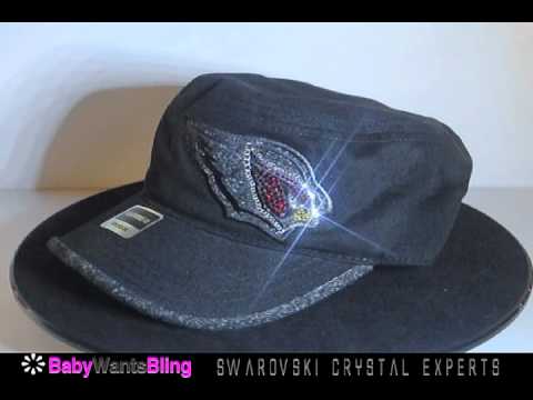 Arizona Cardinals Swarovski Crystal Bling Rhinestone Womens Cadet Hat Cap