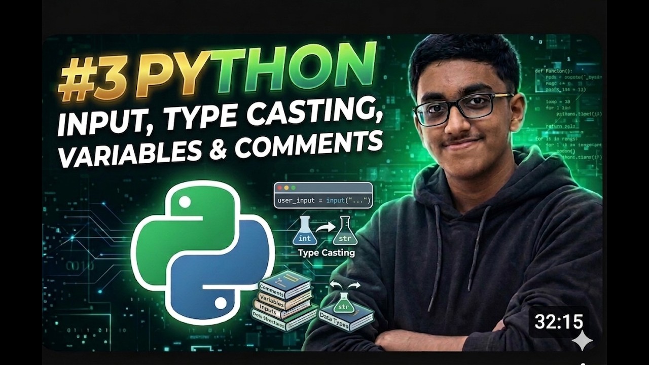 Python Input, Type Casting & Comments Explained ⚡ | Beginner Tutorial #3