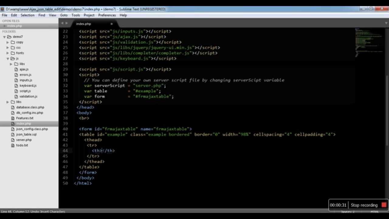 Add edit remove rows dynamically using php and jquery